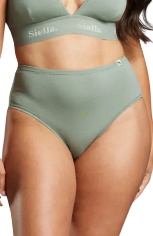 SIELLA Organic Cotton High Waist Brief - Sage Green