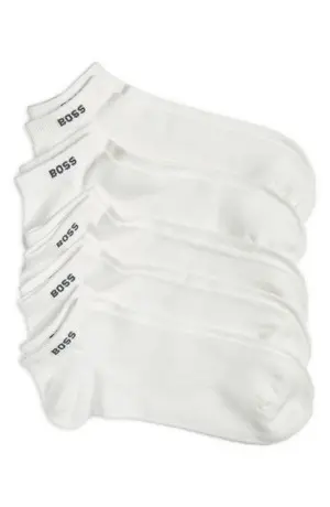 BOSS 5-pack Logo Ankle Socks - White