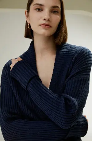 Lilysilk Merino Wool Shawl Collar Cardigan