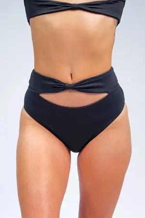 MARY MERCEDES Ty Bikini Bottom - Charcoal Grey