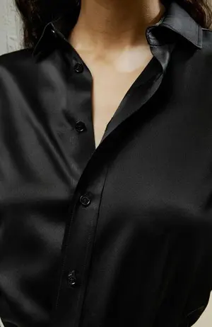 Lilysilk Tailored Button-down Silk Shirt - Black