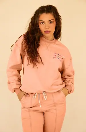 DIPPIN DAISY'S Dd Wave Long Sleeve Crewneck - Pink Sands