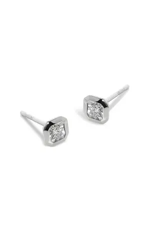 Monica Vinader Lab Grown Diamond Stud Earrings - Sterling Silver/lab Dia
