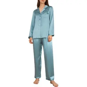 Lilysilk Full Length Silk Pajamas Set - Blue Haze