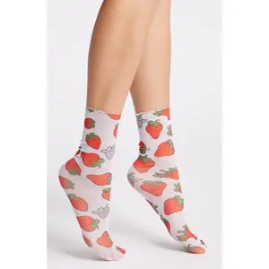 HIGH HEEL JUNGLE Retro Strawberry Mesh Socks
