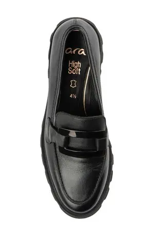 ARA Oleander Platform Loafer - Black