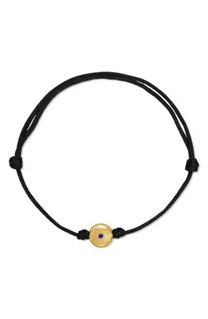 David Yurman Evil Eye Cord Bracelet - Black / Gold / Sapphire