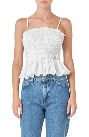 Endless Rose Bead Pleated Peplum Camisole