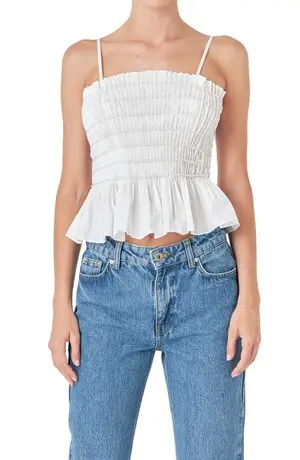 Endless Rose Bead Pleated Peplum Camisole