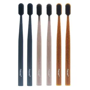 PURSONIC 100% Eco-friendly Cedarwood Toothbrushes - Multicolor