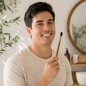 PURSONIC 100% Eco-friendly Cedarwood Toothbrushes - Multicolor