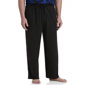 HARBOR BAY BY DXL Knit Open-hem Pants - Black