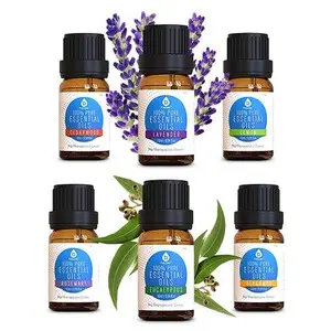 PURSONIC 6 Pack Of 100% Pure Essential Aromatherapy Oils