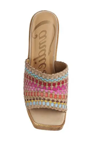 CANDIE'S Nelya Platform Wedge Sandal - Natural Raffia