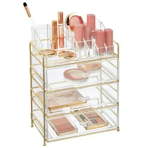 MDesign Plastic Cosmetic Storage Organizer Caddy