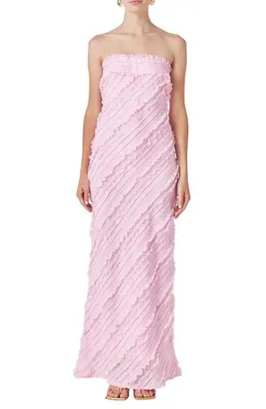 Endless Rose Ruffle Strapless Maxi Dress - Pink