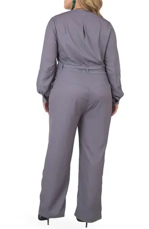 STANDARDS & PRACTICES Long Sleeve Belted Jumpsuit