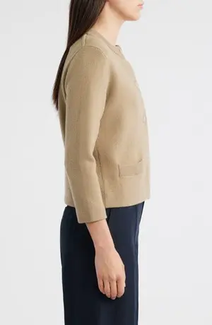 Vince Shrunken Wool & Cashmere Snap Cardigan - Fawn