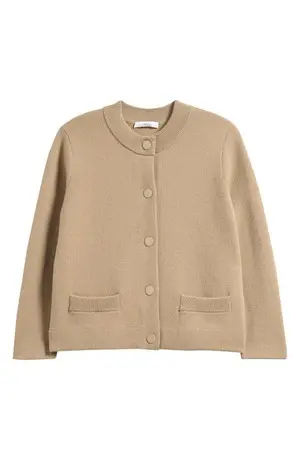 Vince Shrunken Wool & Cashmere Snap Cardigan - Fawn