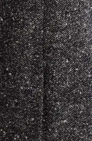 Sam Edelman Reefer Double Breasted Herringbone Tweed Coat