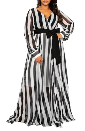 Buxom Couture Stripes Day Dresses