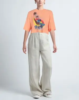 MSGM Printed Cotton T-shirt - Orange