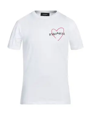 Dsquared2 Man T-shirt Pastel Yellow Size S Cotton White