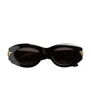 BOTTEGA  VENETA Bottega Veneta Oval Sunglasses - Black/grey