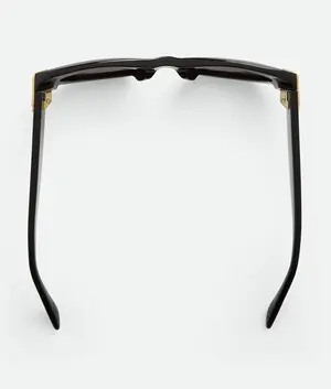 Bottega Veneta Mitre Oval Sunglasses - Black/grey