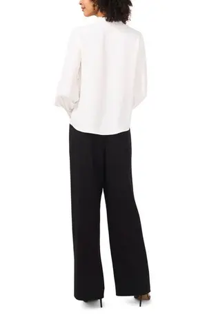 Vince Camuto Bishop Sleeve Crepe Top - New Ivory