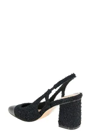Bcbgmaxazria Darrin Block Heel Slingback Pump - Black Boucle/ Black