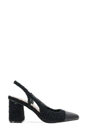 Bcbgmaxazria Darrin Block Heel Slingback Pump - Black Boucle/ Black