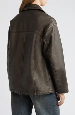 BDG URBAN OUTFITTERS Faux Leather Aviator Jacket