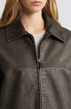 BDG URBAN OUTFITTERS Faux Leather Aviator Jacket