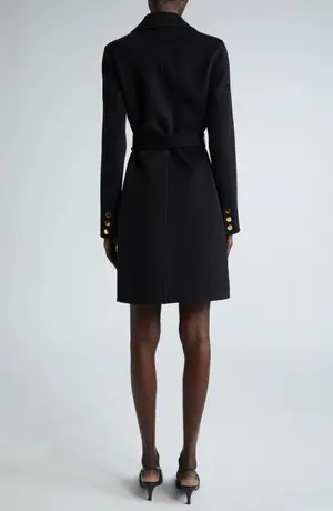 St. John Belted Wool & Cashmere Coat - Black