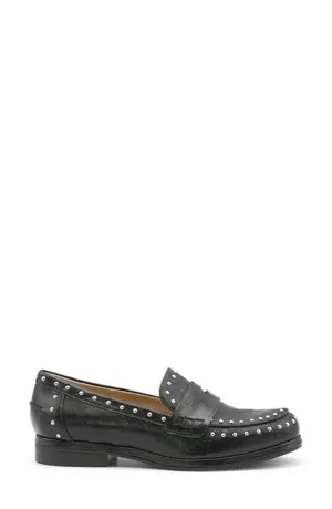 Charles By Charles David Basile Studded Penny Loafer - Black Distressed