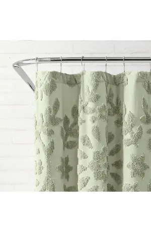 PERI HOME Chenille Laurel Shower Curtain - Sage
