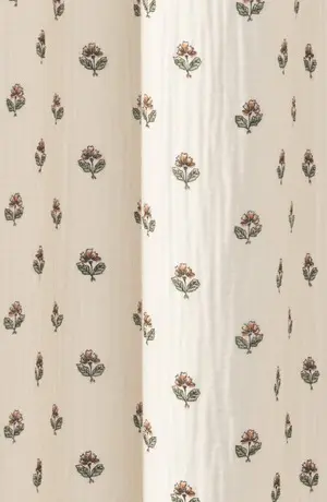 PERI HOME Block Print Gauze Shower Curtain