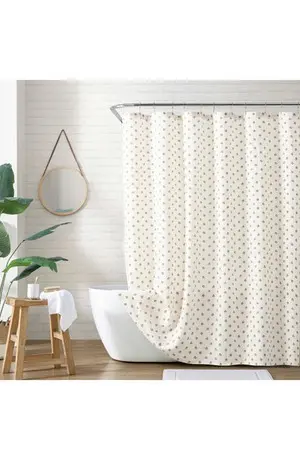 PERI HOME Block Print Gauze Shower Curtain