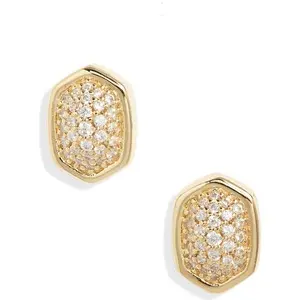 Kendra Scott Alanna Cubic Zirconia Stud Earrings - Gold White Crystal