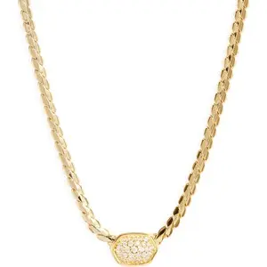 Kendra Scott Alanna Crystal Pendant Necklace - Gold White Crystal