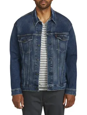 LEVI'S Big & Tall Colusa Stretch Denim Trucker Jacket - Colusa Dark Denim