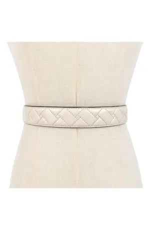 Kurt Geiger Micro Quilt Leather Belt - Bone