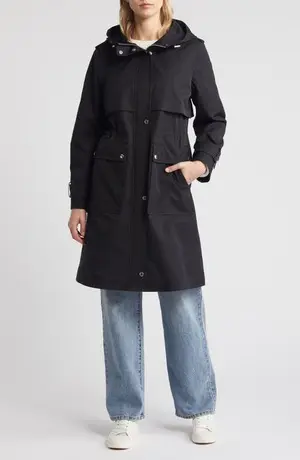 Sam Edelman Hooded Trench Coat - Black