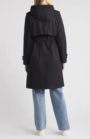 Sam Edelman Hooded Trench Coat - Black