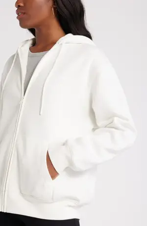 Bp. Oversized Zip Fleece Hoodie - Ivory