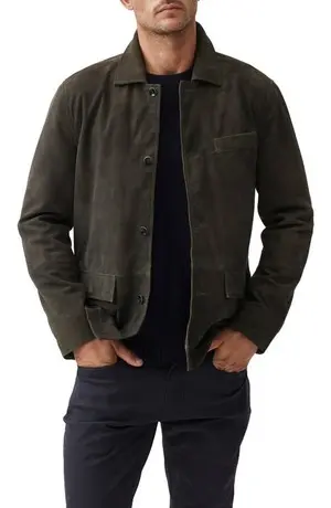 Rodd & Gunn Somerset Suede Shirt Jacket - Mouse