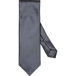 Eton Geometric Silk Jacquard Necktie - Navy Blue