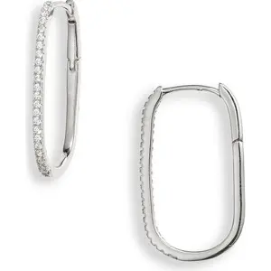 Nordstrom Demi Fine Skinny Oval Hoop Earrings - Sterling Silver Plated
