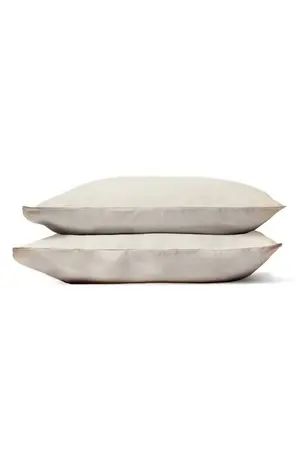 SIJO Set Of 2 400 Thread Count Organic Cotton Percale Pillowcases - Fog